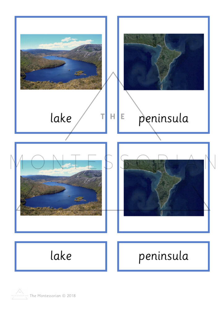 Land and Water Form Three Part Cards (PDF) – The Montessorian