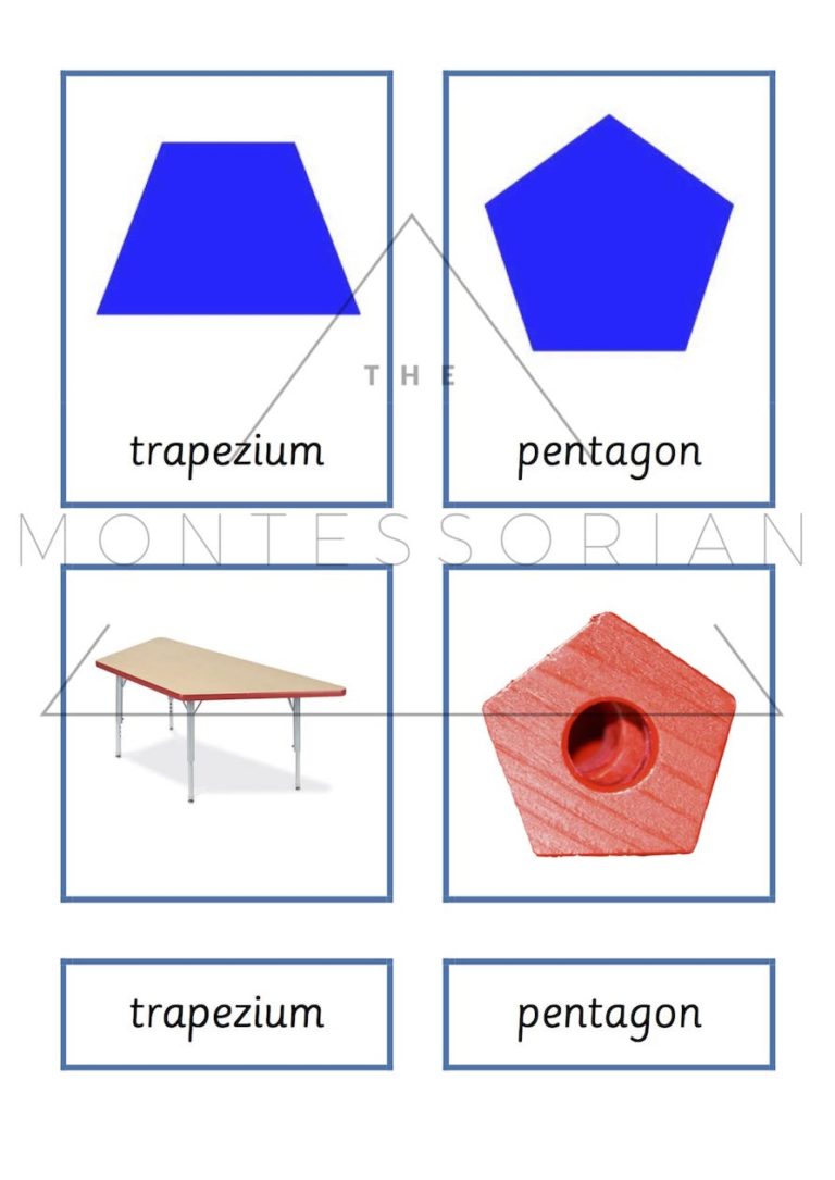 Geometric Plane Figures Three Part Cards (PDF) – The Montessorian